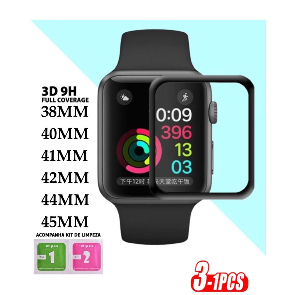 Película De Gel 3d 9d Relógio Apple Watch 38mm 40mm 41mm 42mm 44mm