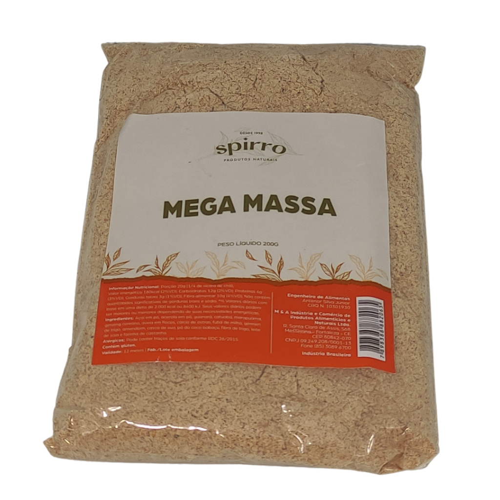 Mega Massa 200g Spirro Produtos Naturais - Excelente Pré-Treino - Massa ...