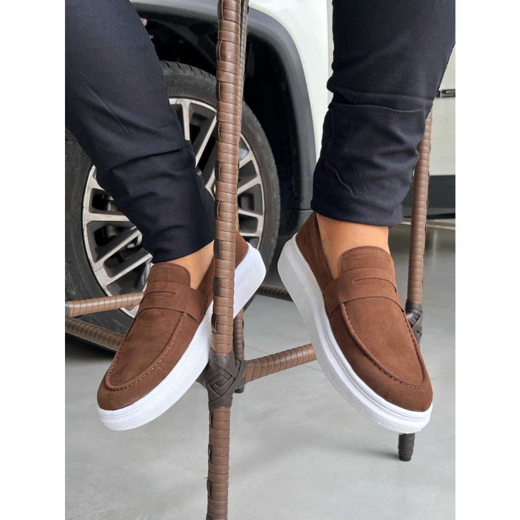 Mocassim Masculino Sola Alta Macio e Confortavel Loafer Derby em ...