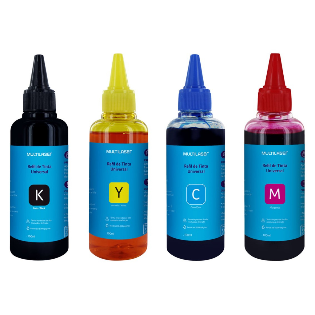 Refil de Tinta Universal 100ml Impressora Multifuncional Tanque de ...