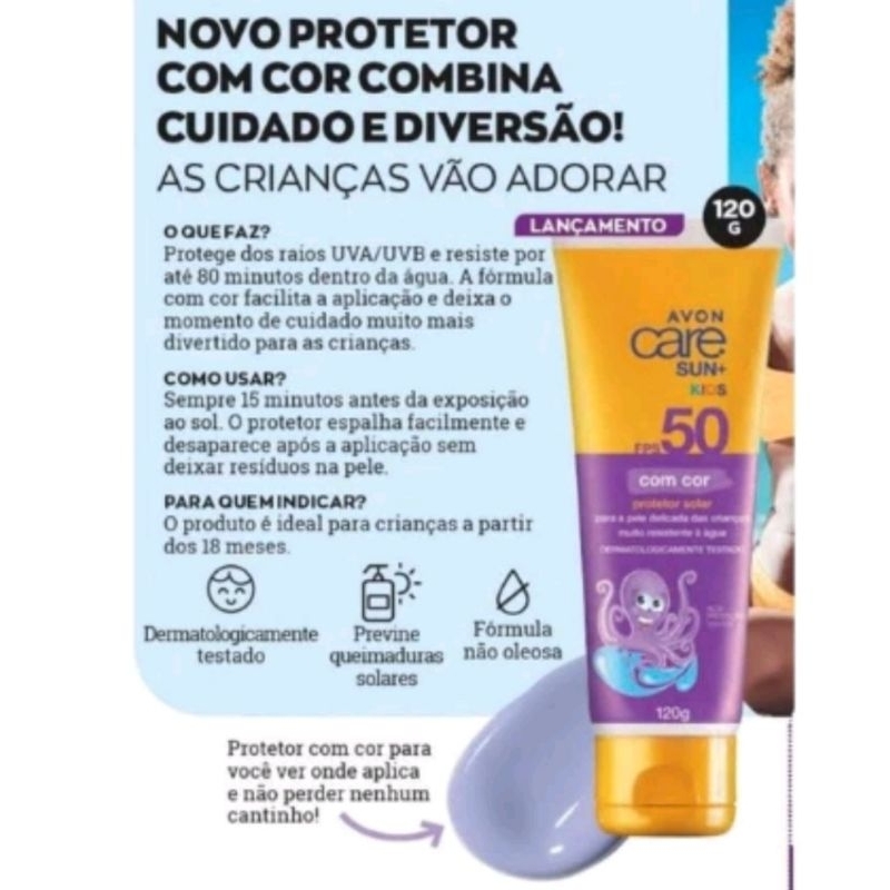 protetor solar infantil fator 50 Avon 120g | Shopee Brasil