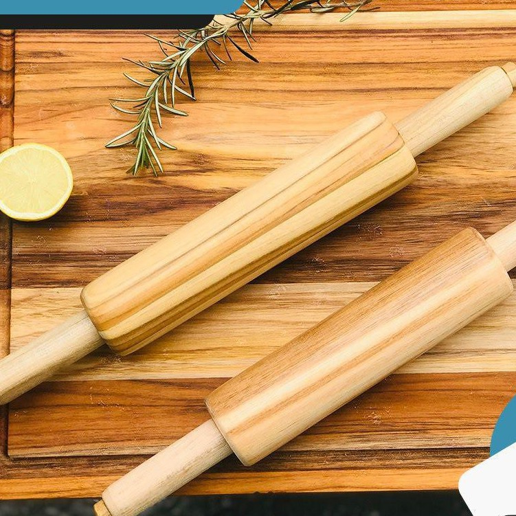 Rolo De Madeira Para Massas Macarrão 40CM Pão E Pizza Multiuso ...
