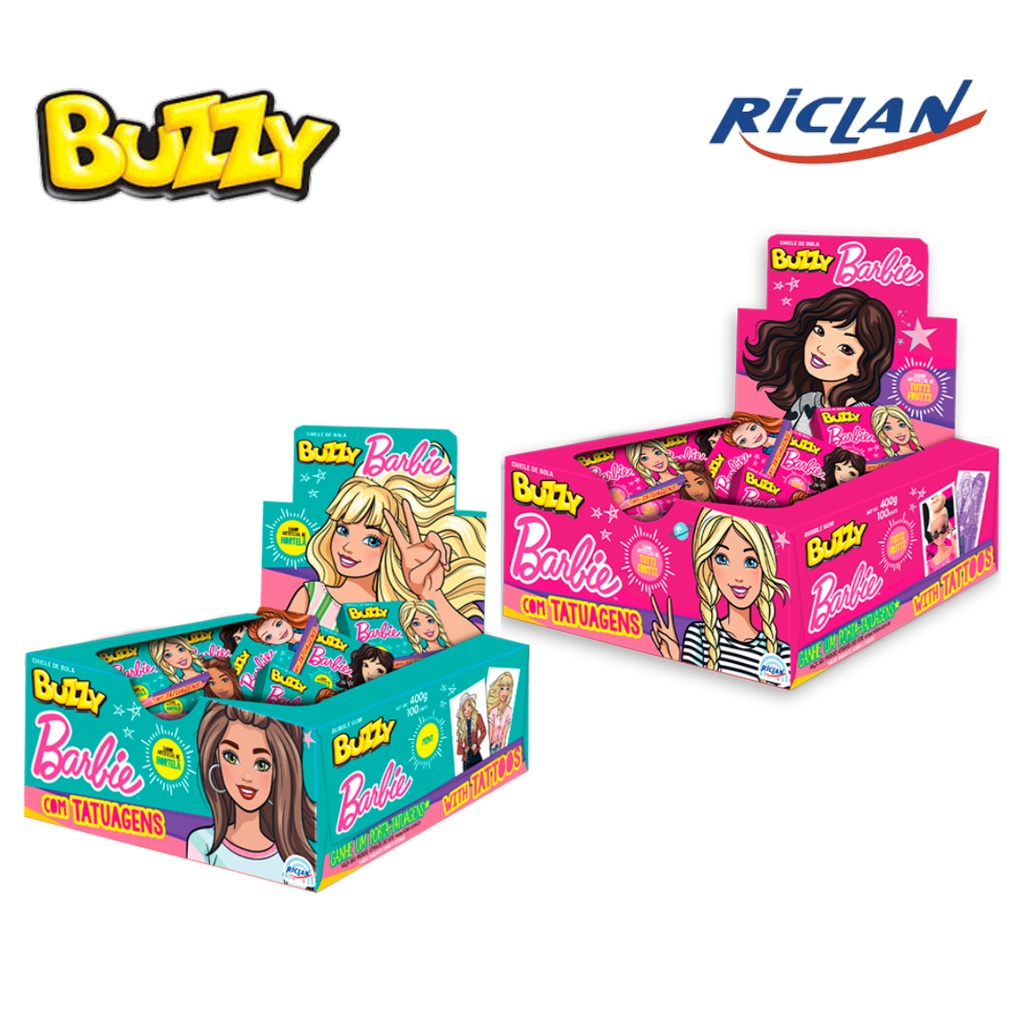 Chiclete Buzzy Barbie c/100 Unidades | Shopee Brasil
