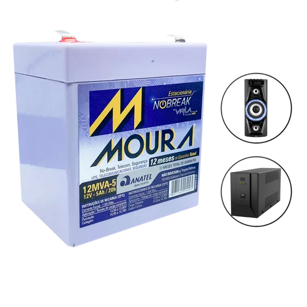 Bateria Selada 12v 5ah Hr 1221w F2 Nobreak Alarme | Shopee Brasil