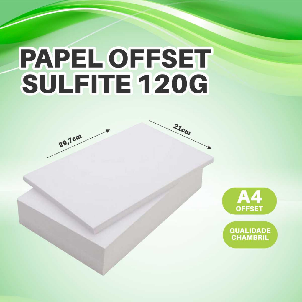 Papel Sulfite A4 120gr Papel OffSet 50 ou 100 Folhas Tamanho 21x29,7cm Ótima Qualidade | Shopee ...