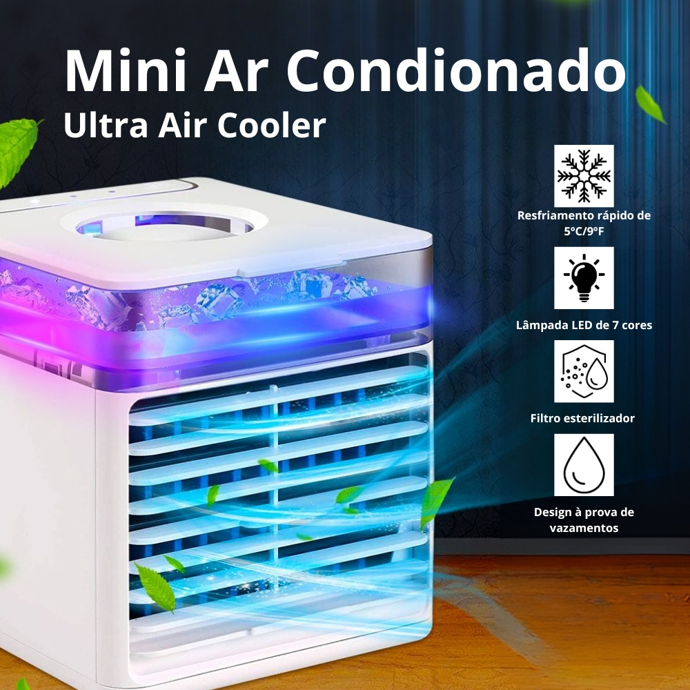 Mini Ar Condicionado Portátil USB 3X Power Umidificador e Climatizador ...