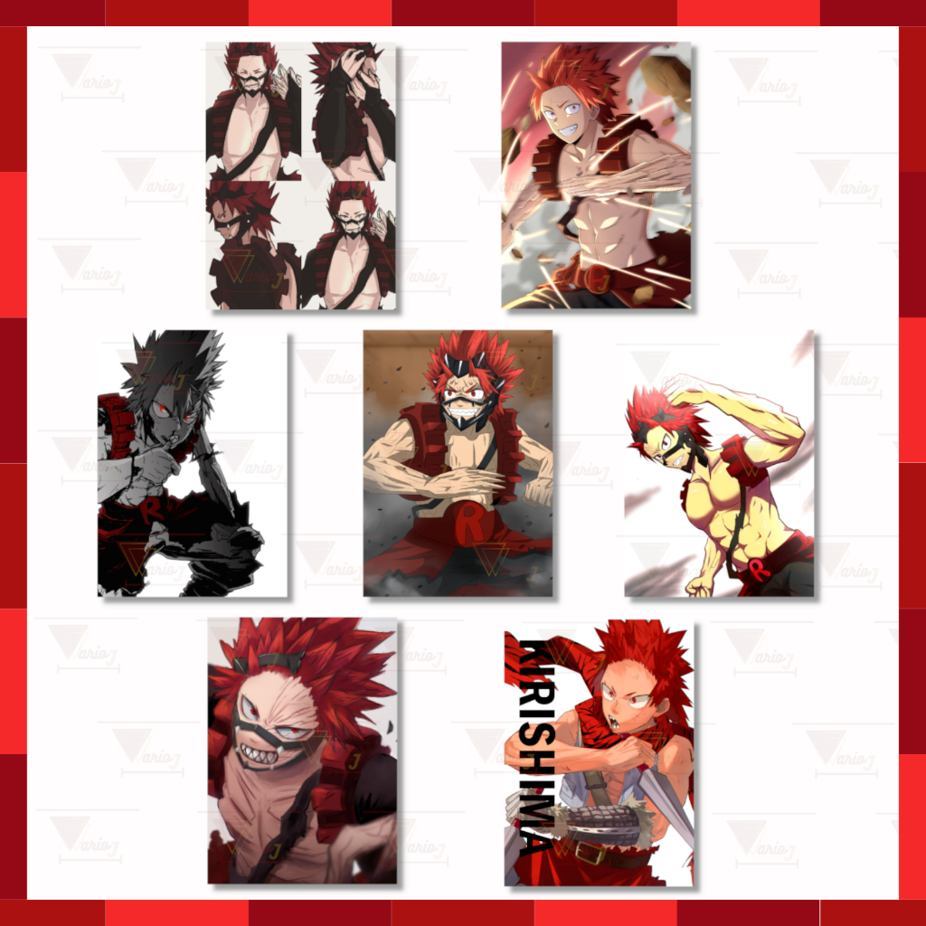 Placa Decorativa Quadro A4 Anime Boku no Hero Academia Eijiro Kirishima ...