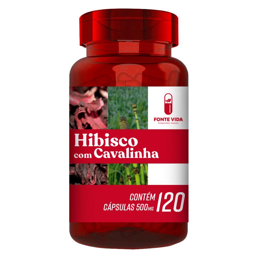 Hibisco Com Cavalinha 120 Capsulas 500MG Fonte Vida | Shopee Brasil