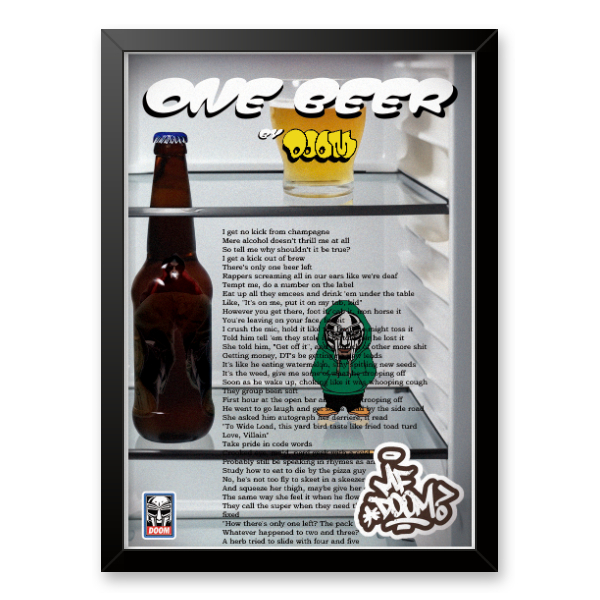 Quadro Decorativo A3 MF DOOM One Beer | Shopee Brasil