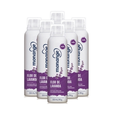 Kit 6 Desodorante Monange Flor de Lavanda 150ml | Shopee Brasil