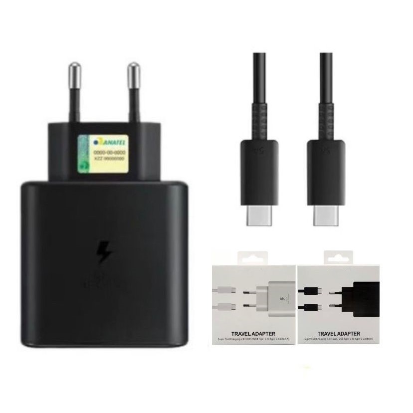 Carregador 45W Turbo Samsung Carregar Super Rápido USB C+Cabo Tipo C | Shopee Brasil
