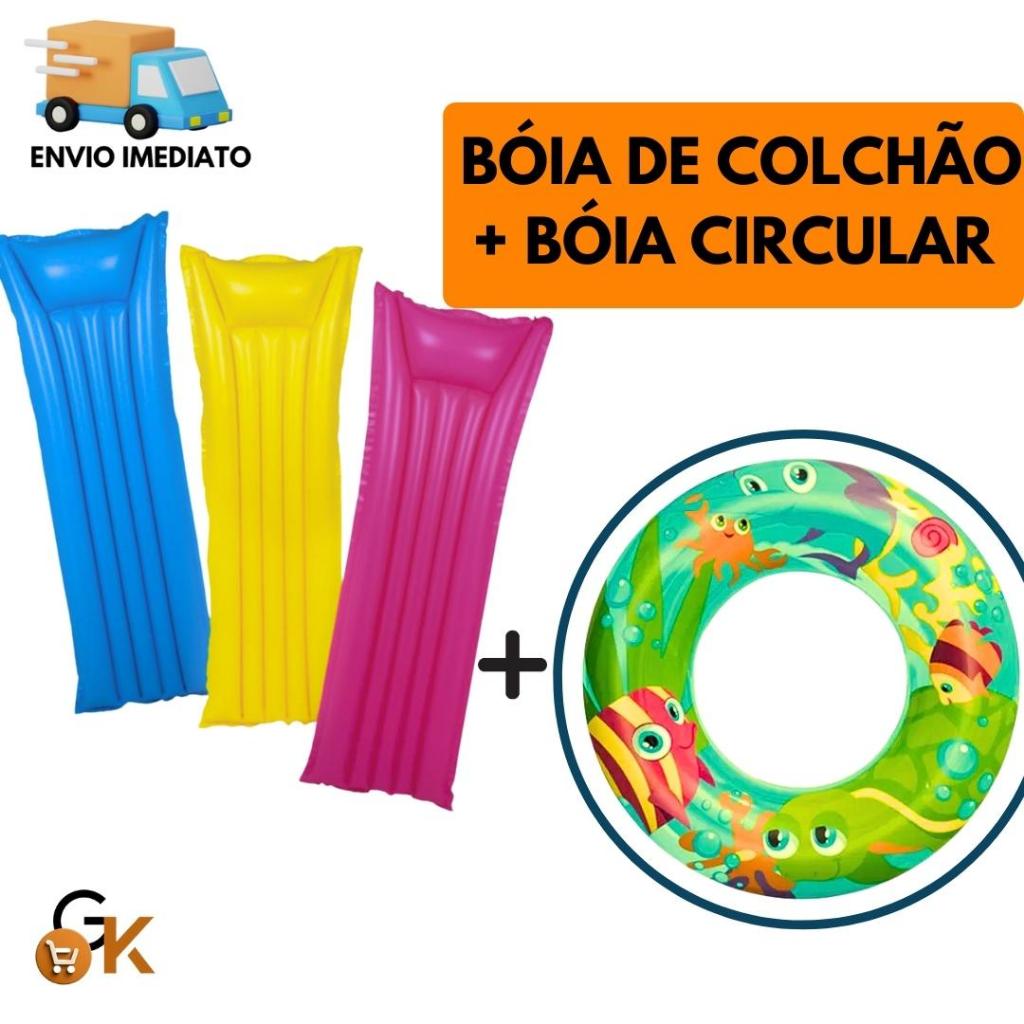 Kit Colchão Boia De Piscina + Boia Infantil Circular | Shopee Brasil