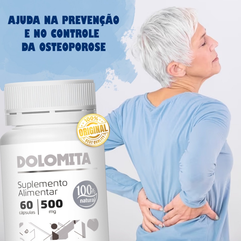 Dolomita 500mg 60 Cápsulas reposição de nutrientes | Shopee Brasil