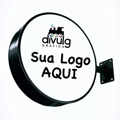 Luminoso Redondo Dupla Face Personalizado 50cm Externo Com Sua Logo ...