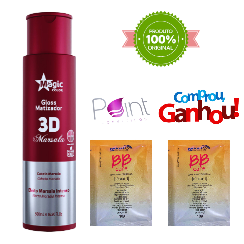 Magic Color Matizador 3D Marsala - Efeito Marsala Intenso - 500ml ...