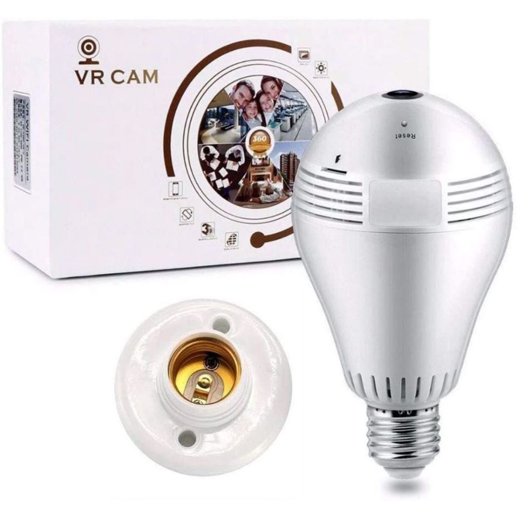 Lâmpada Com Câmera Wi-fi Ip Sem Fio HD Segurança Monitoramento Vr Cam ...