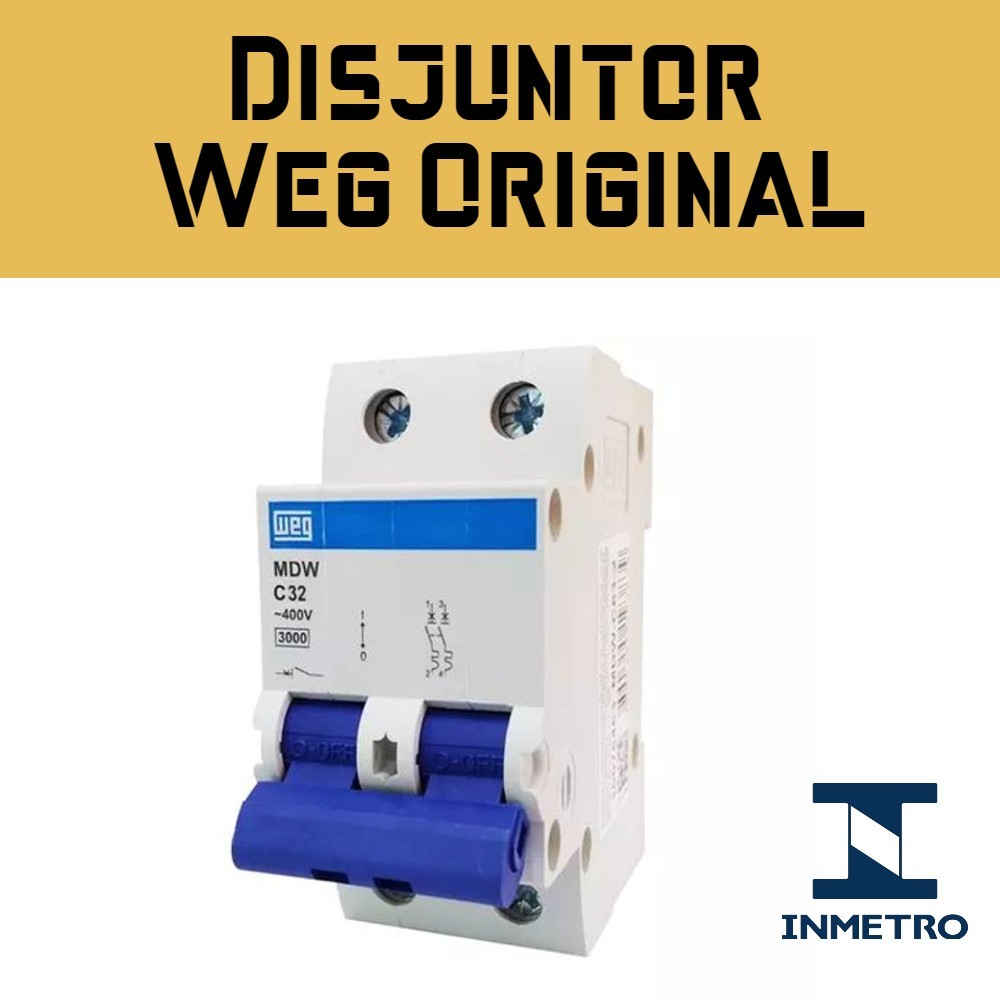 DISJUNTOR BIPOLAR WEG DIN CURVA C 32A 3KA ORIGINAL | Shopee Brasil