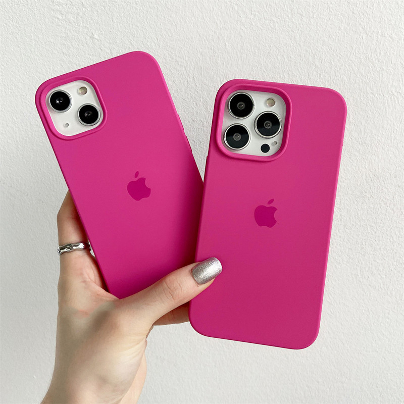 Capa Silicone Iphone 11 12 13 14 15 Pro e Pro Max Aveludada Rosa Alta ...