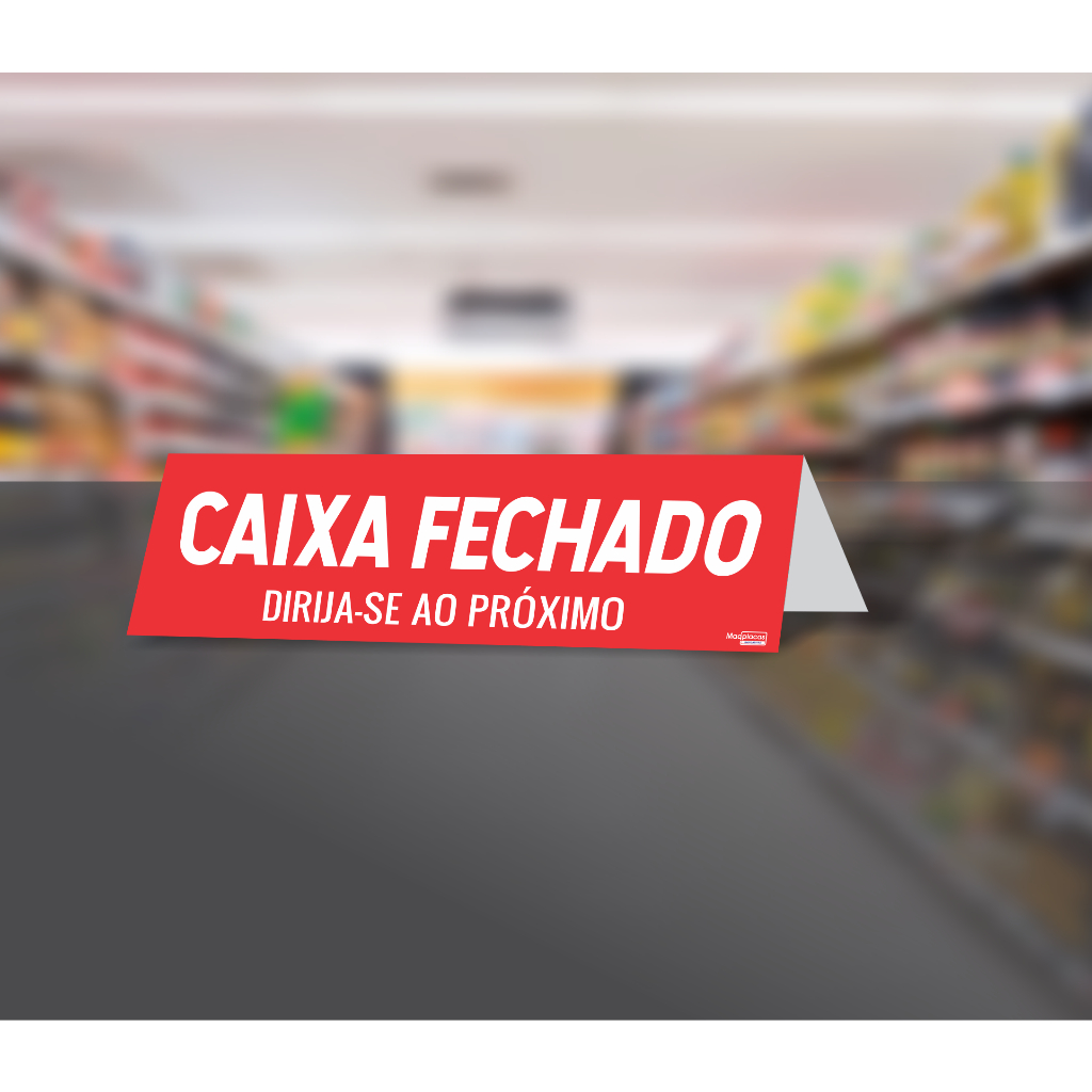 Placa Display Caixa Fechado em PVC 30x7cm frente verso | Shopee Brasil