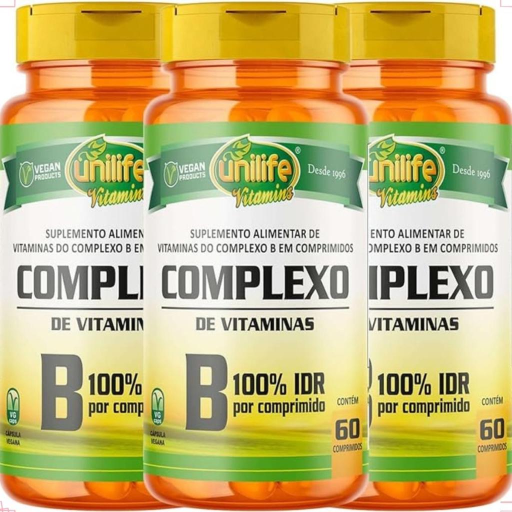 Kit 3 - Complexo De Vitaminas B - 60 Capsulas Suplemento - Unilife | Shopee Brasil