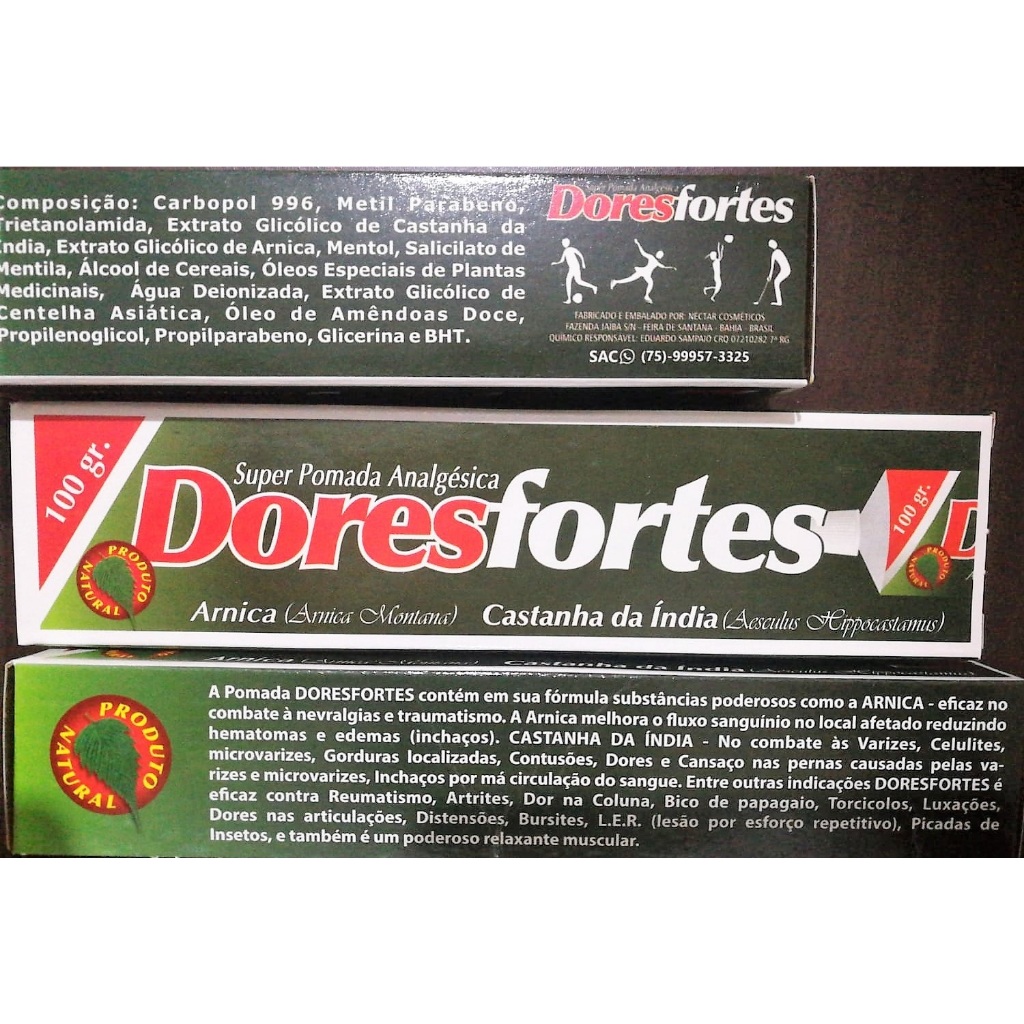 Pomada Dores Fortes 100gr - Néctar Cosméticos ( 3 unidades ) | Shopee ...