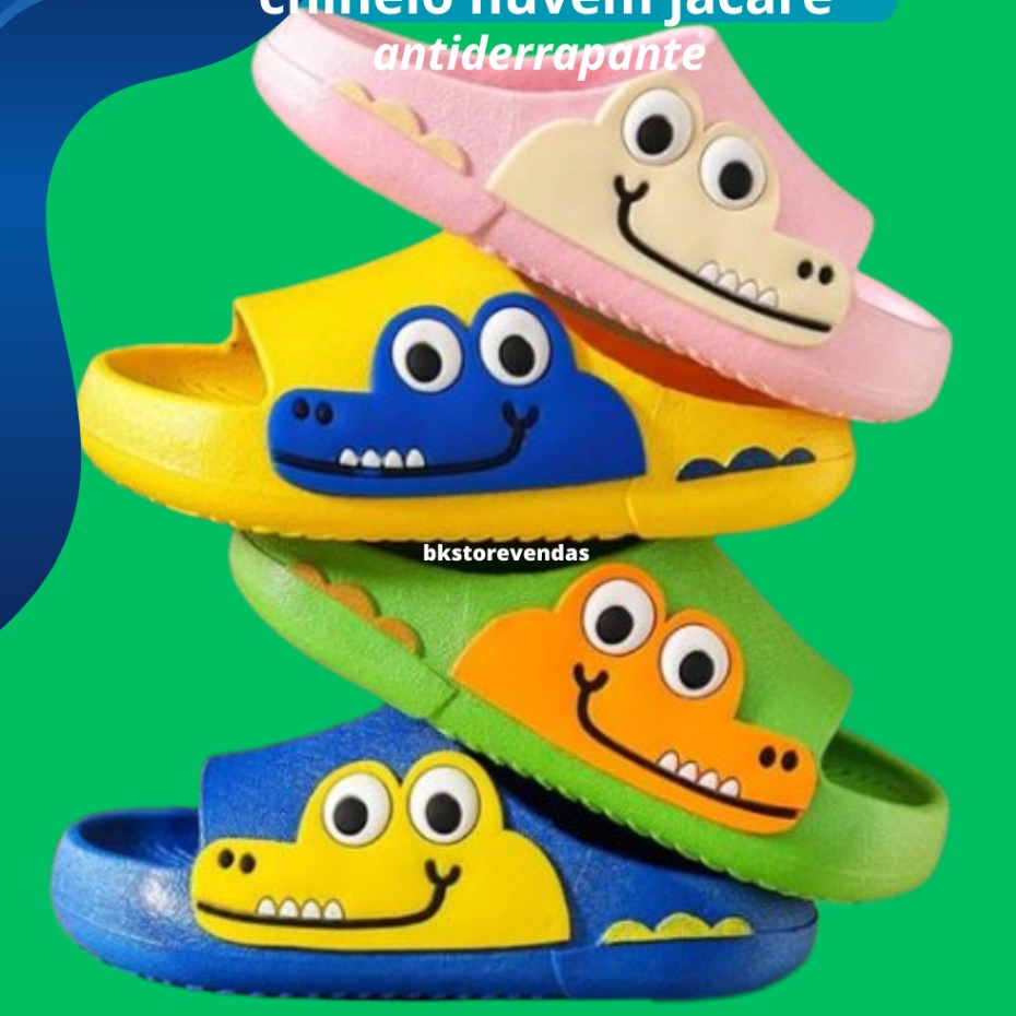 Chinelo Infantil Nuvem Jacaré Kids Leve Macio | Shopee Brasil