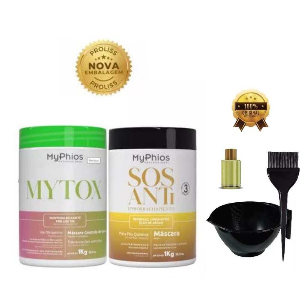 Kit MyPhios SOS 1Kg + Redutor de volume MYTOX 1Kg | Shopee Brasil