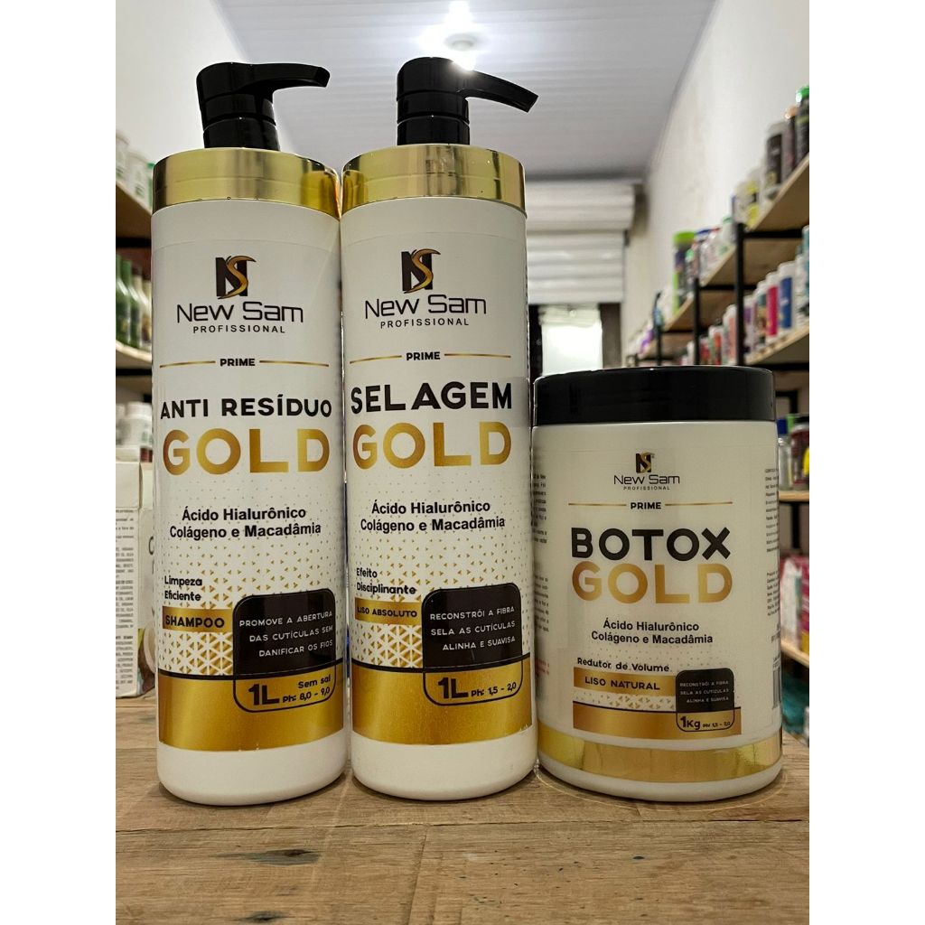 Kit Selagem Capilar Com Botox Gold Liso Natural Sem Formol | Shopee Brasil