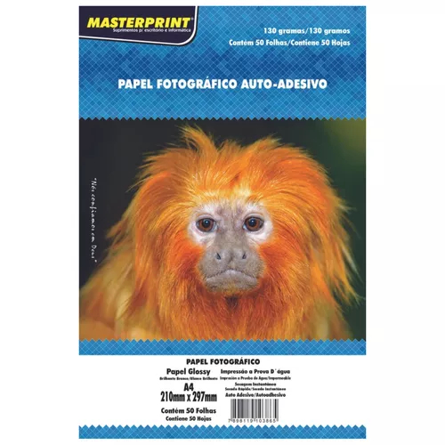 Kit 20 Papel Fotográfico Adesivo Masterprint 50 Folhas 130g | Shopee Brasil