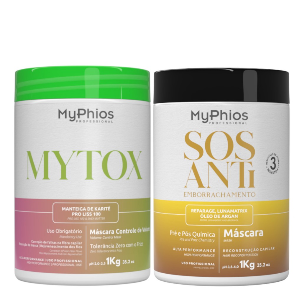 Kit SOS Antiemborrachamento 1Kg + Btox MYTOX 1KG - MyPhios | Shopee Brasil