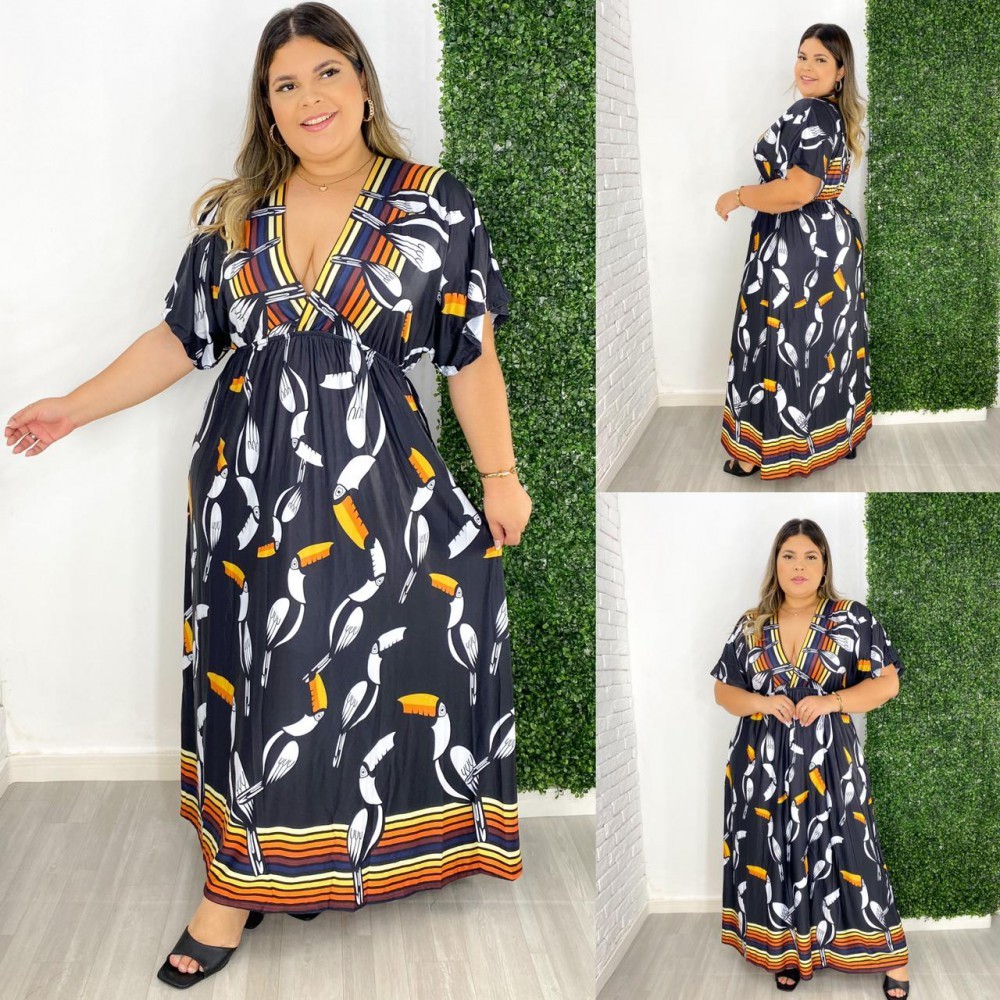 Vestido Longo Farm Plus Size | Shopee Brasil