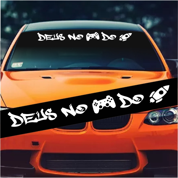 Adesivo Parabrisa Carro Deus no Controle do Foguete | Shopee Brasil