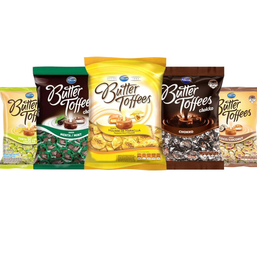 Balas Recheadas Butter Toffees Arcor Pacote com 500g | Shopee Brasil
