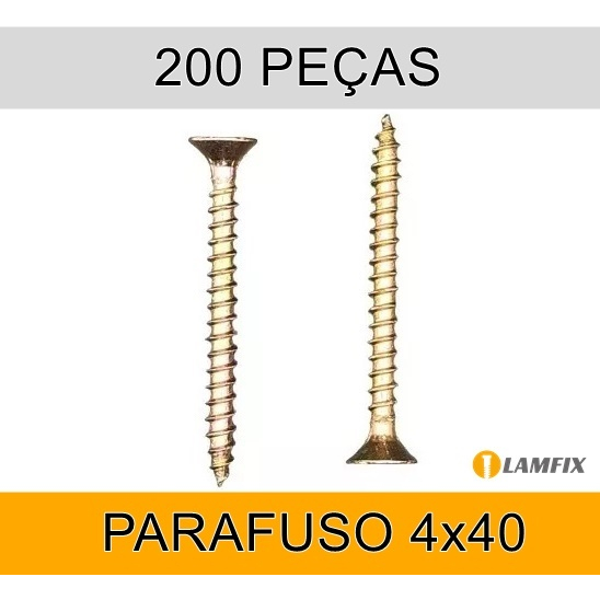 Parafuso para Madeira MDF 4x40mm Philips Chipboard 200un | Shopee Brasil