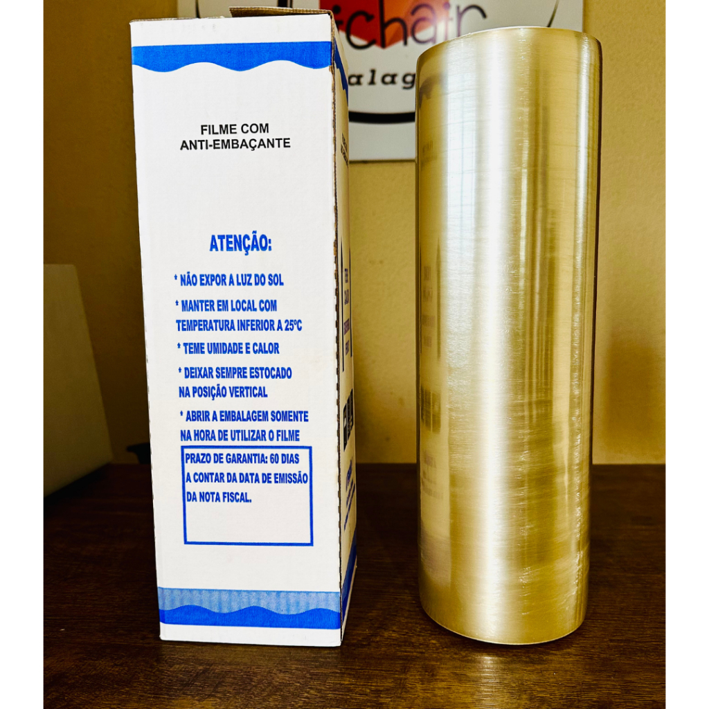 Rolo Bobina Plastico Filme Pvc Esticavel Resistente 38cm X 1000m ...