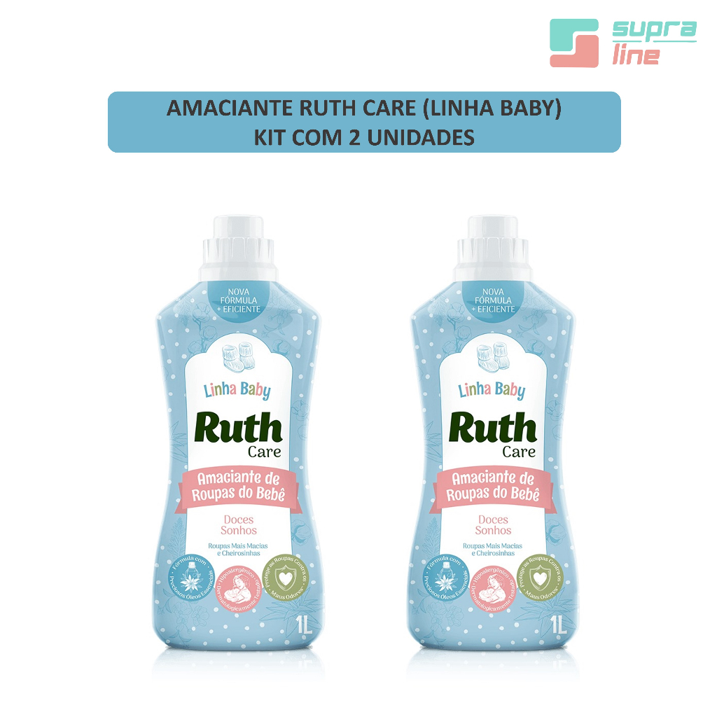 Amaciante Ruth Linha Baby 1L (Doces Sonhos) - kit c/ 2 unds | Shopee Brasil