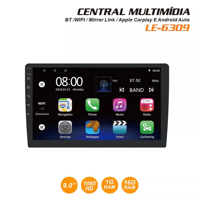 central Multimidia universal 9 polegadas | Shopee Brasil