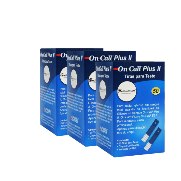 Tiras Para Teste On Call Plus c/ 50 UND - Medlevensohn | Shopee Brasil