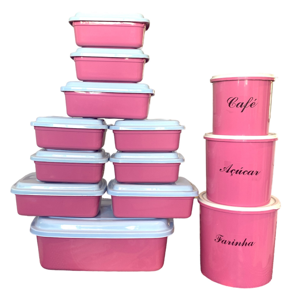 Porta mantimentos potes recipientes para cozinha farinha açúcar café ...