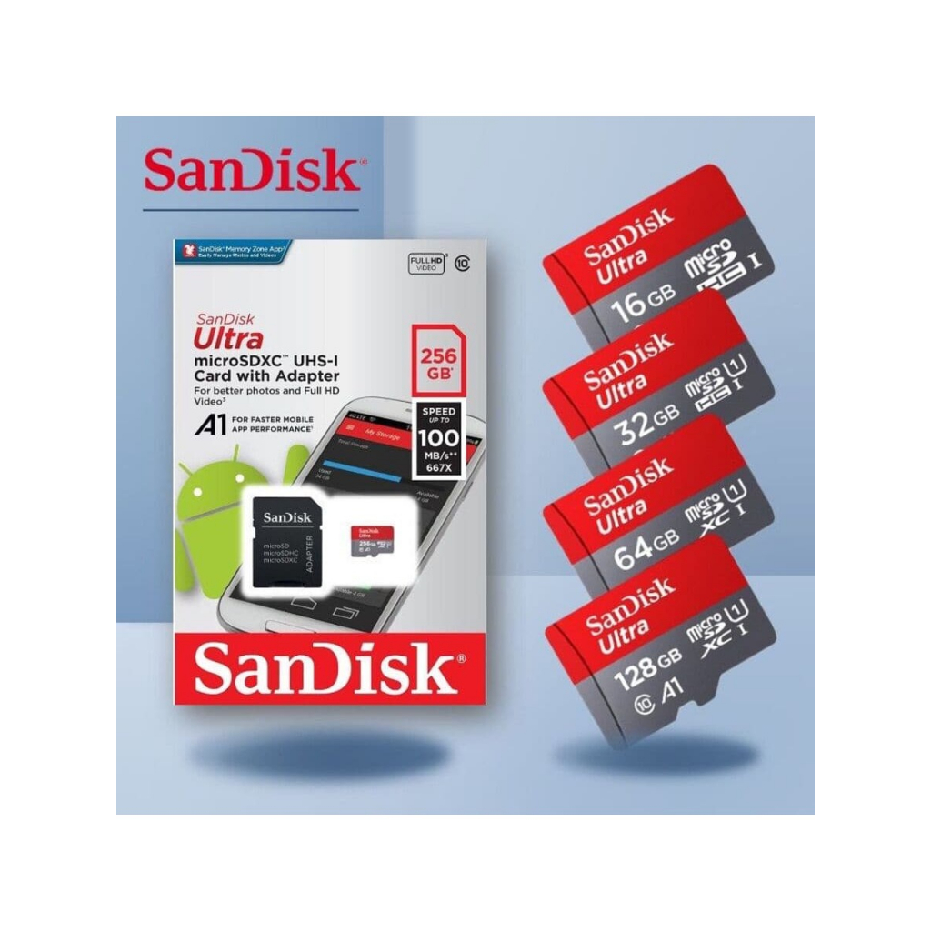 Cartão De Memória Sandisk Ultra A1 Classe 10 8gb / 16gb / 32gb / 64gb/ 128gb | Shopee Brasil