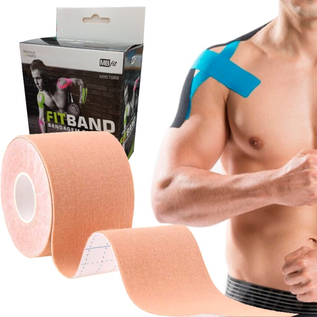 Fita Bandagem Adesiva Elastica Tape Kinesio Taping Funcional | Shopee Brasil