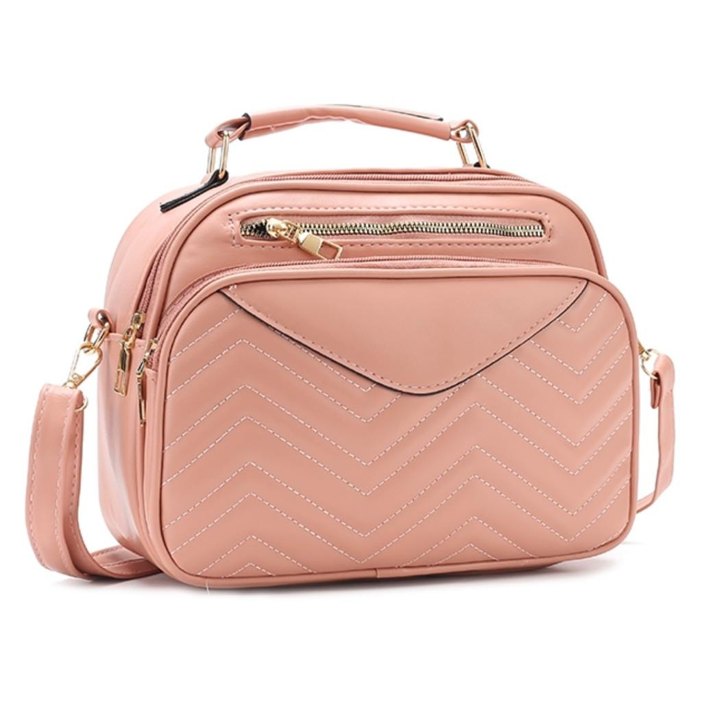 Bolsa Feminina Com Alça Lateral Transversal Faixa de Mão De Couro V2331 ...