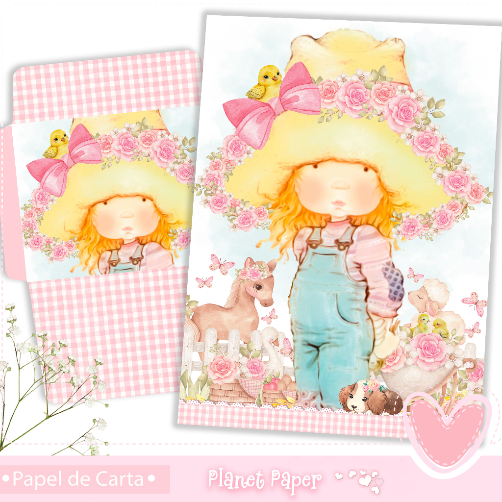 Papéis de Carta Sarah Kay (4 Papéis e 2 Envelopes) | Shopee Brasil