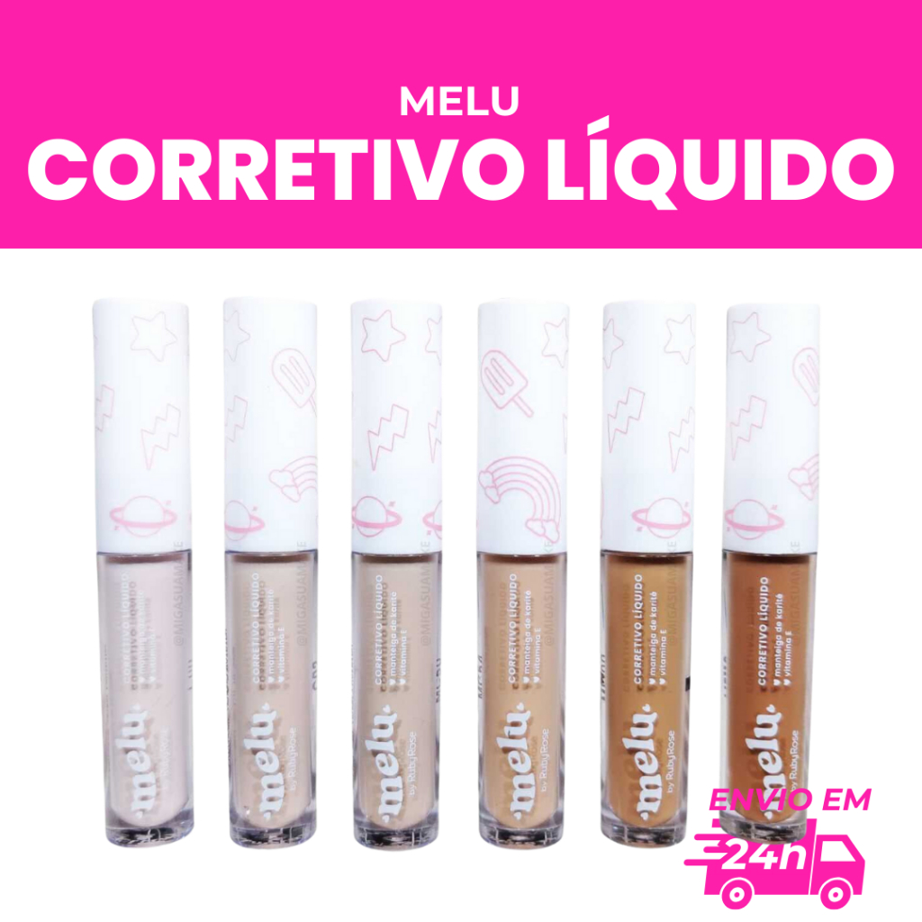 CORRETIVO LIQUIDO MELU 3,5ML - ACABAMENTO MATTE COM MANTEIGA DE KARITÊ E VITAMINA E | Shopee Brasil
