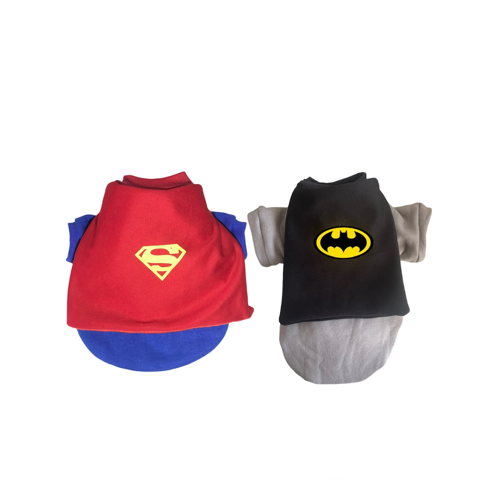 kit fantasia pet batman e superman cachorro gato pequeno médio grande ...