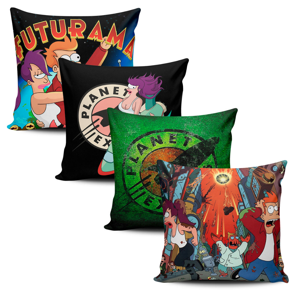 Kit 4 Capas de Almofadas 45x45 Futurama | Shopee Brasil