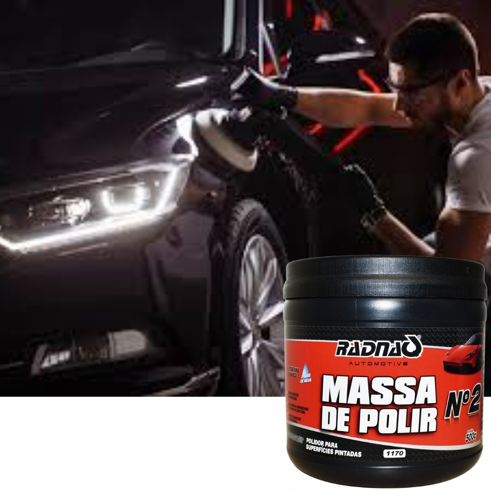 Kit c/3 Massas de Polir Nº2 Radnaq 500g Tira Riscos Da Brilho Tira Manchas Reaviva Pinturas ...