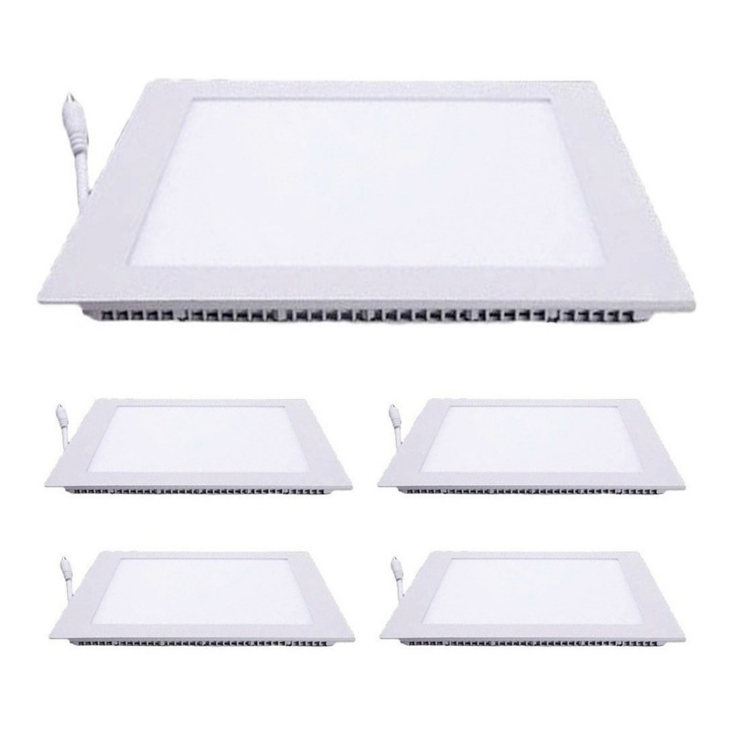 Kit 5 Painel Plafon Embutir Quadrado Led 24w Teto Bivolt | Shopee Brasil