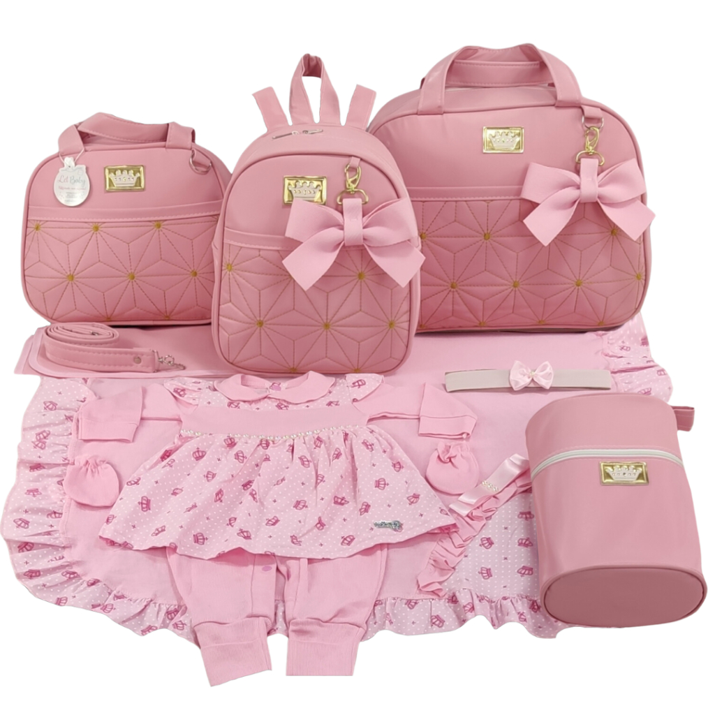 Kit Bolsa Maternidade Menina Varias Cores Estrela + Saida Maternidade ...