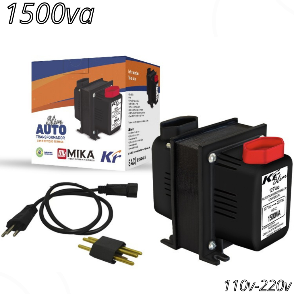 Transformador 1500va 110 Para 220 E 220 Para 110 Bivolt Kf Conversor De Energia Melhor Garantia ...